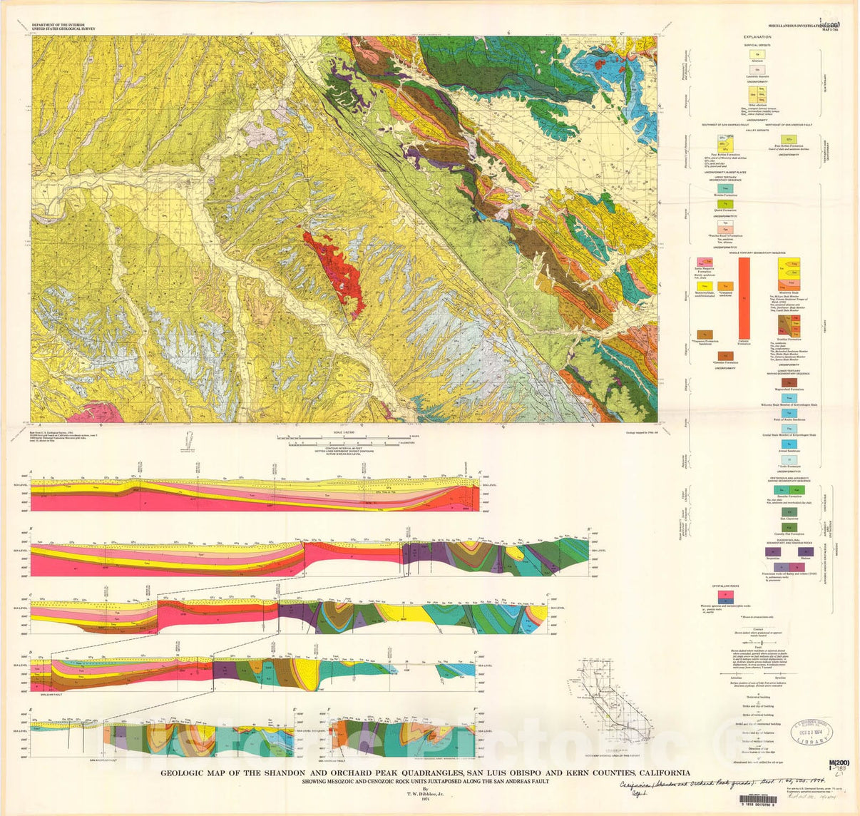 Map : Geologic map of the Shandon and Orchard Peak quadrangles, San Lu ...