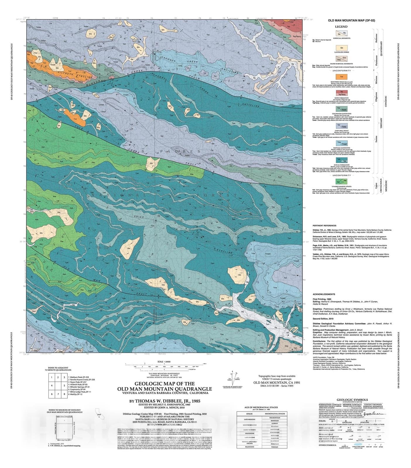 Map : Geologic map of the Old Man Mountain quadrangle, Ventura and San ...