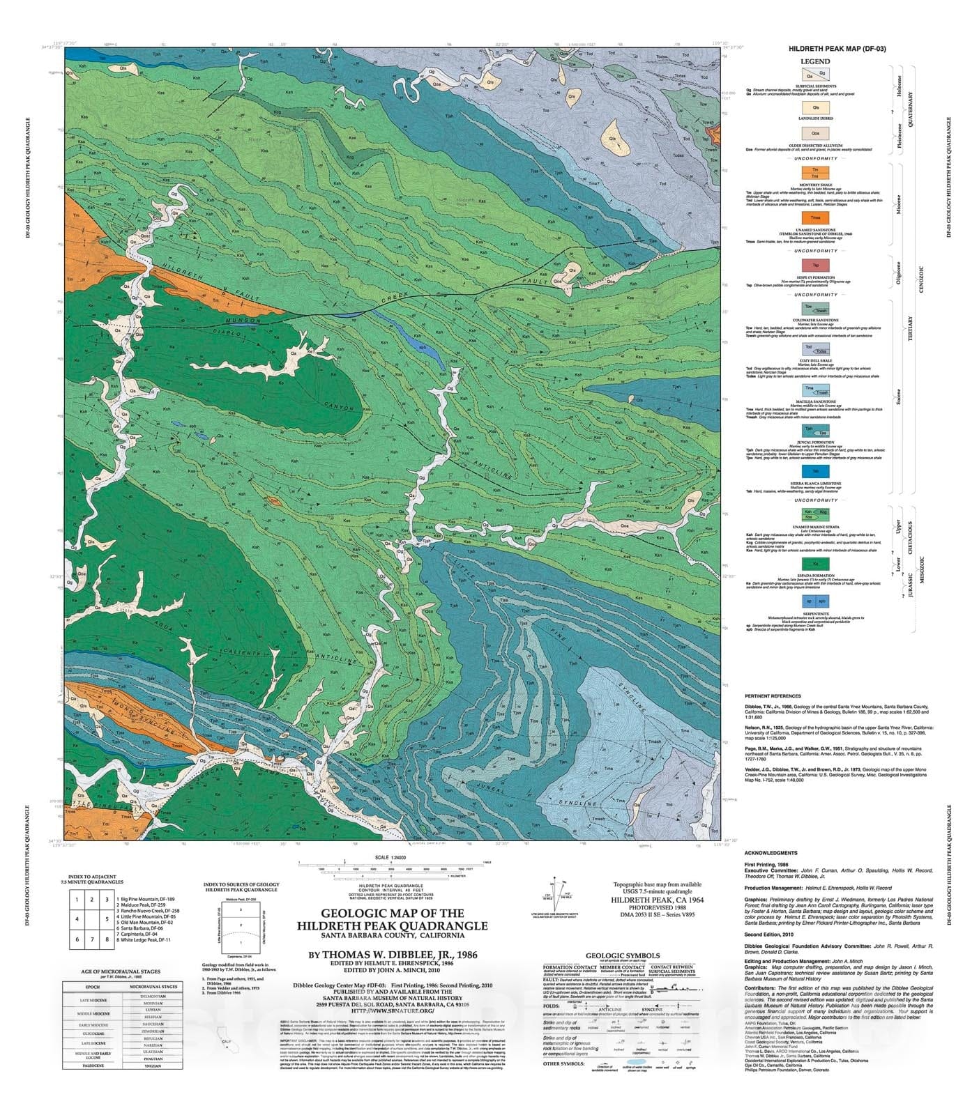 Map : Geologic map of the Hildreth Peak quadrangle, Santa Barbara Coun ...