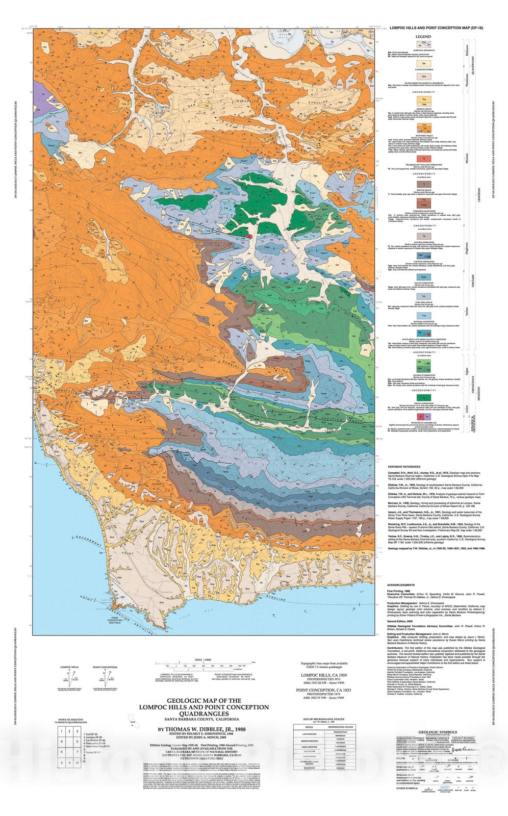 Map : Geologic map of the Lompoc Hills and Point Conception quadrangle ...