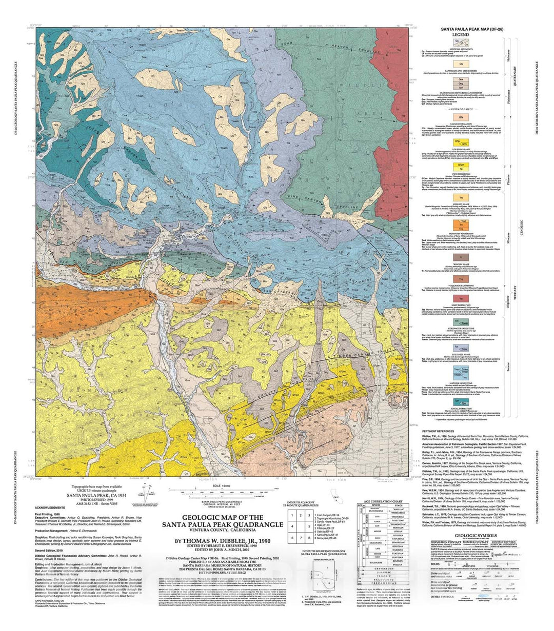 Map : Geologic map of the Santa Paula Peak quadrangle, Ventura County ...