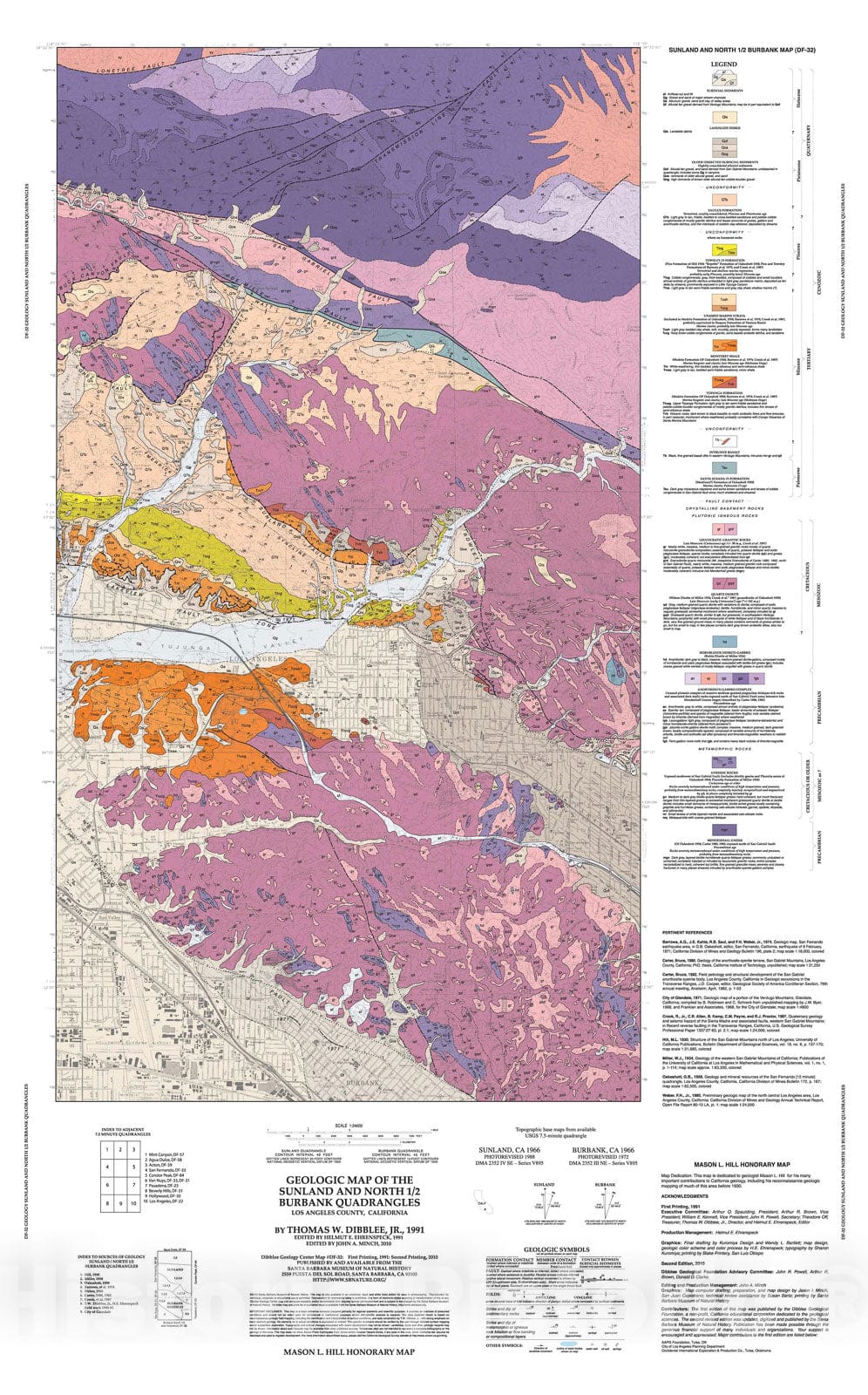Map : Geologic map of the Sunland and Burbank (north 1/2) quadrangles ...