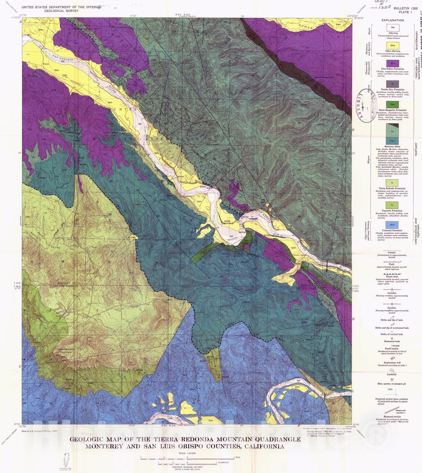 Map : Geology of the Tierra Redonda Mountain and Bradley quadrangles ...