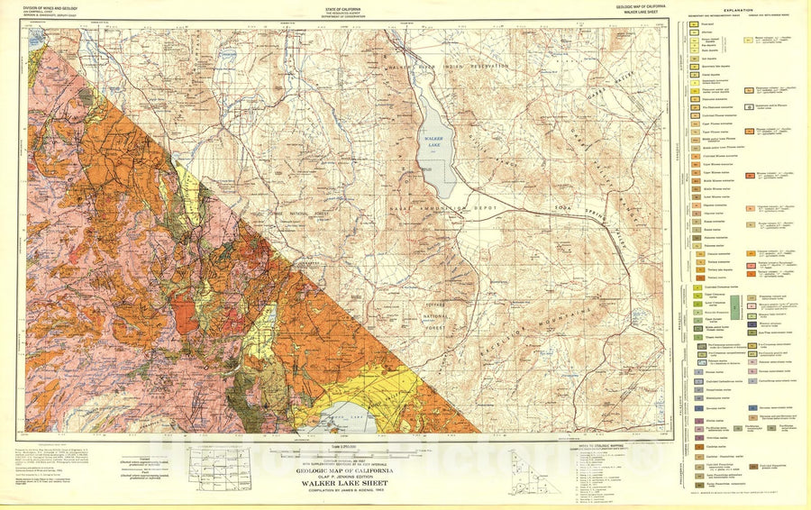 Map : Geologic map of California : Walker Lake sheet, 1963 Cartography ...