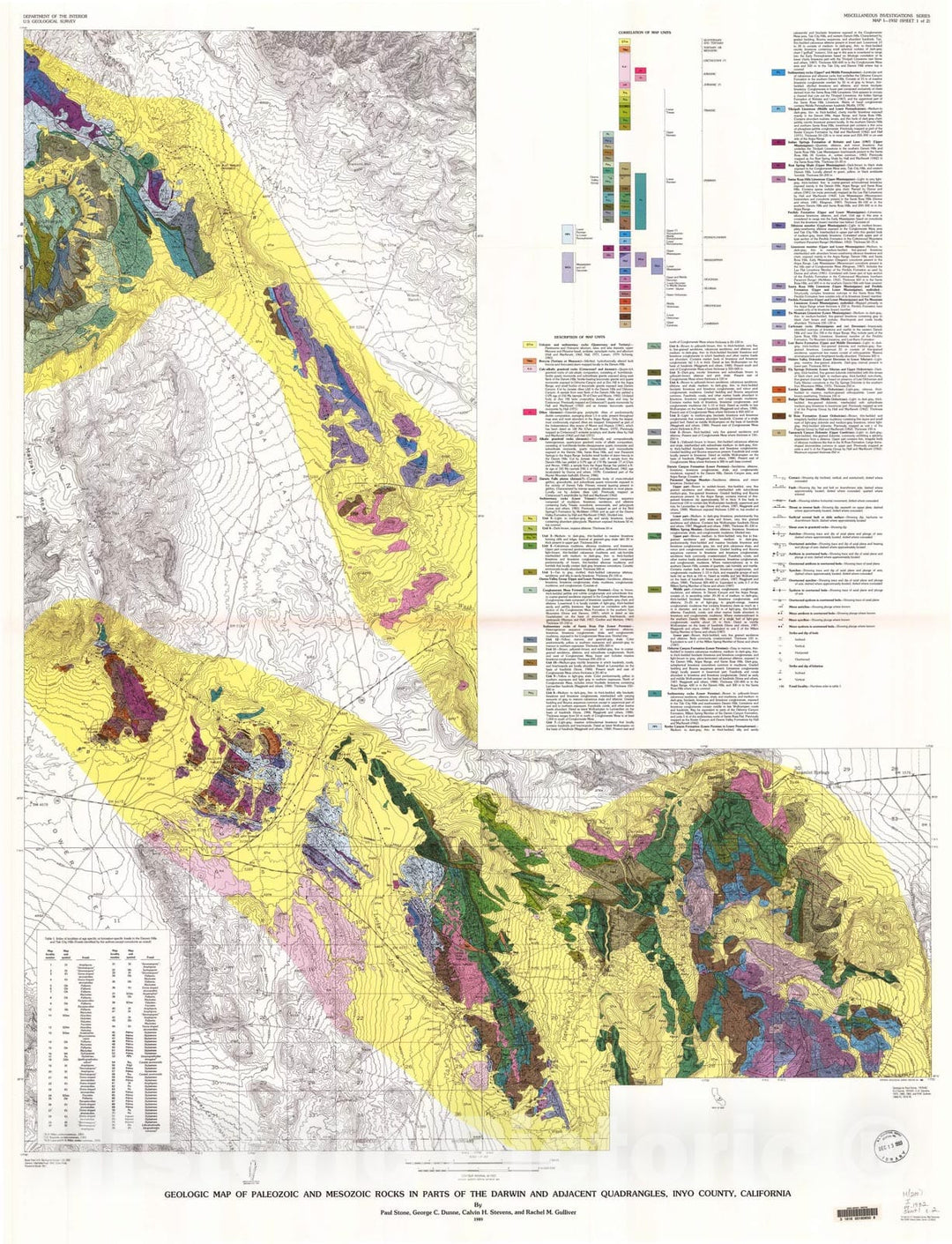 Map : Geologic map of Paleozoic and Mesozoic rocks in parts of the Dar ...