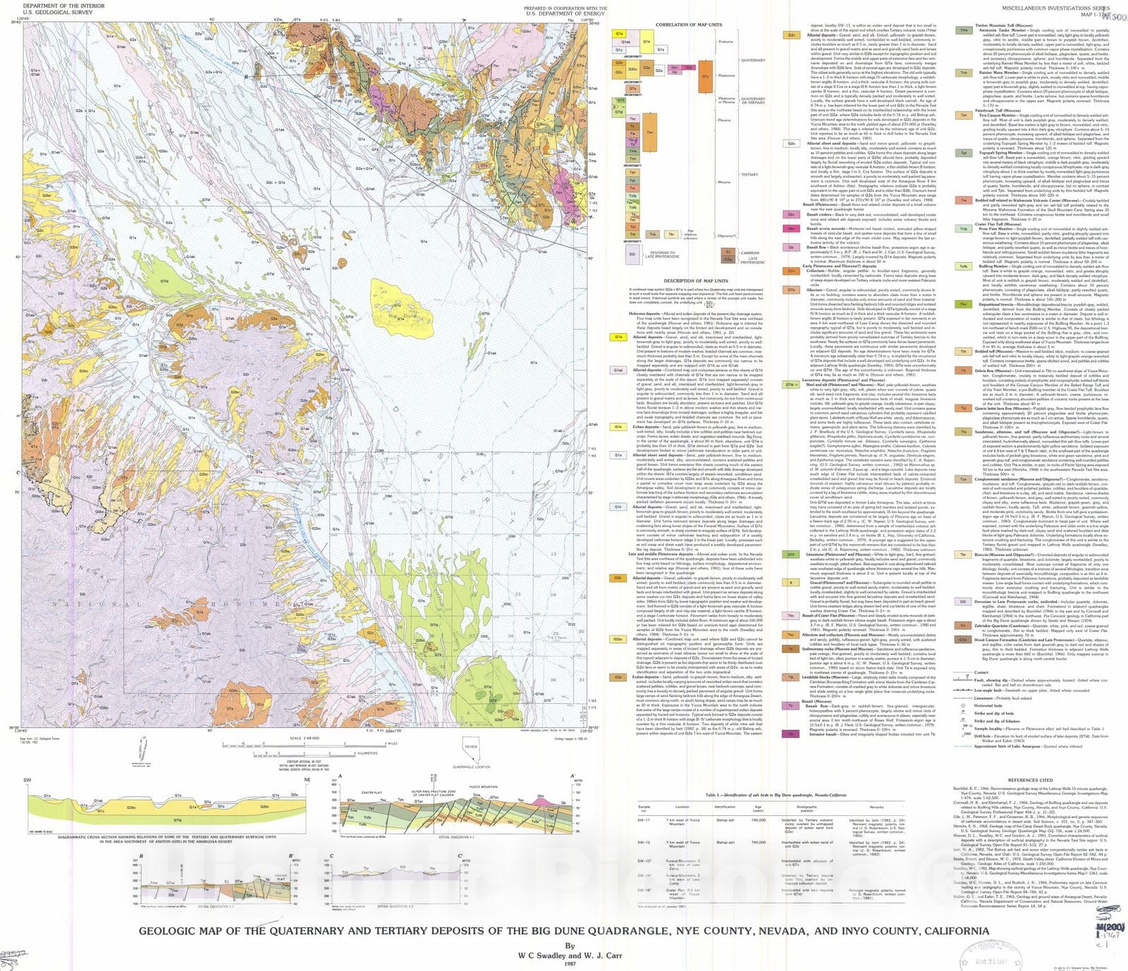 Map : Geologic map of the Quaternary and Tertiary deposits of the Big ...