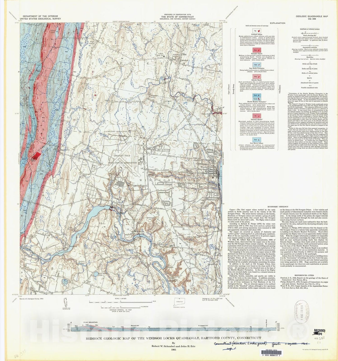 Map : Bedrock geologic map of the Windsor Locks quadrangle, Hartford C ...