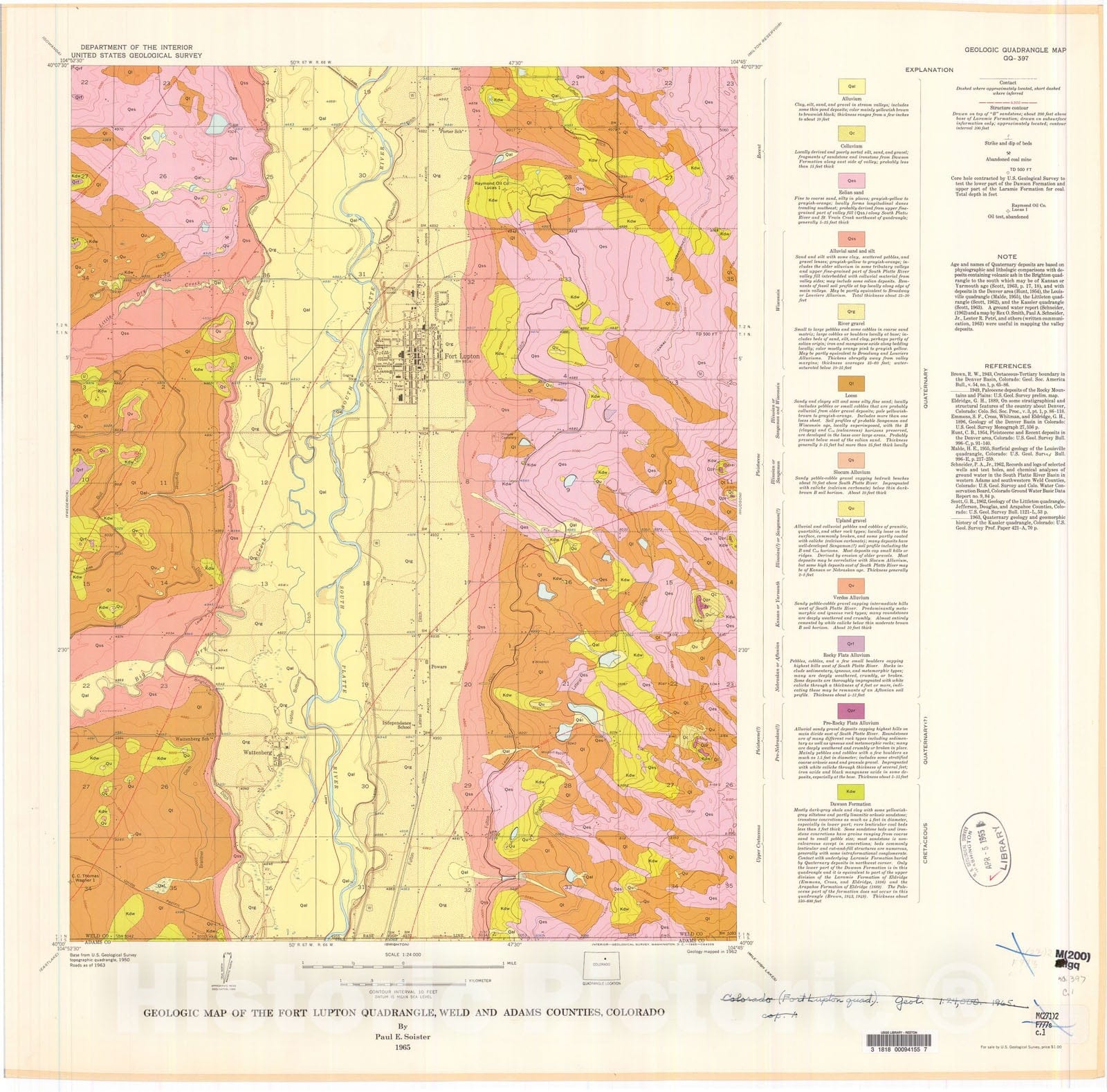 Map : Geologic map of the Fort Lupton quadrangle, Weld and Adams Count ...