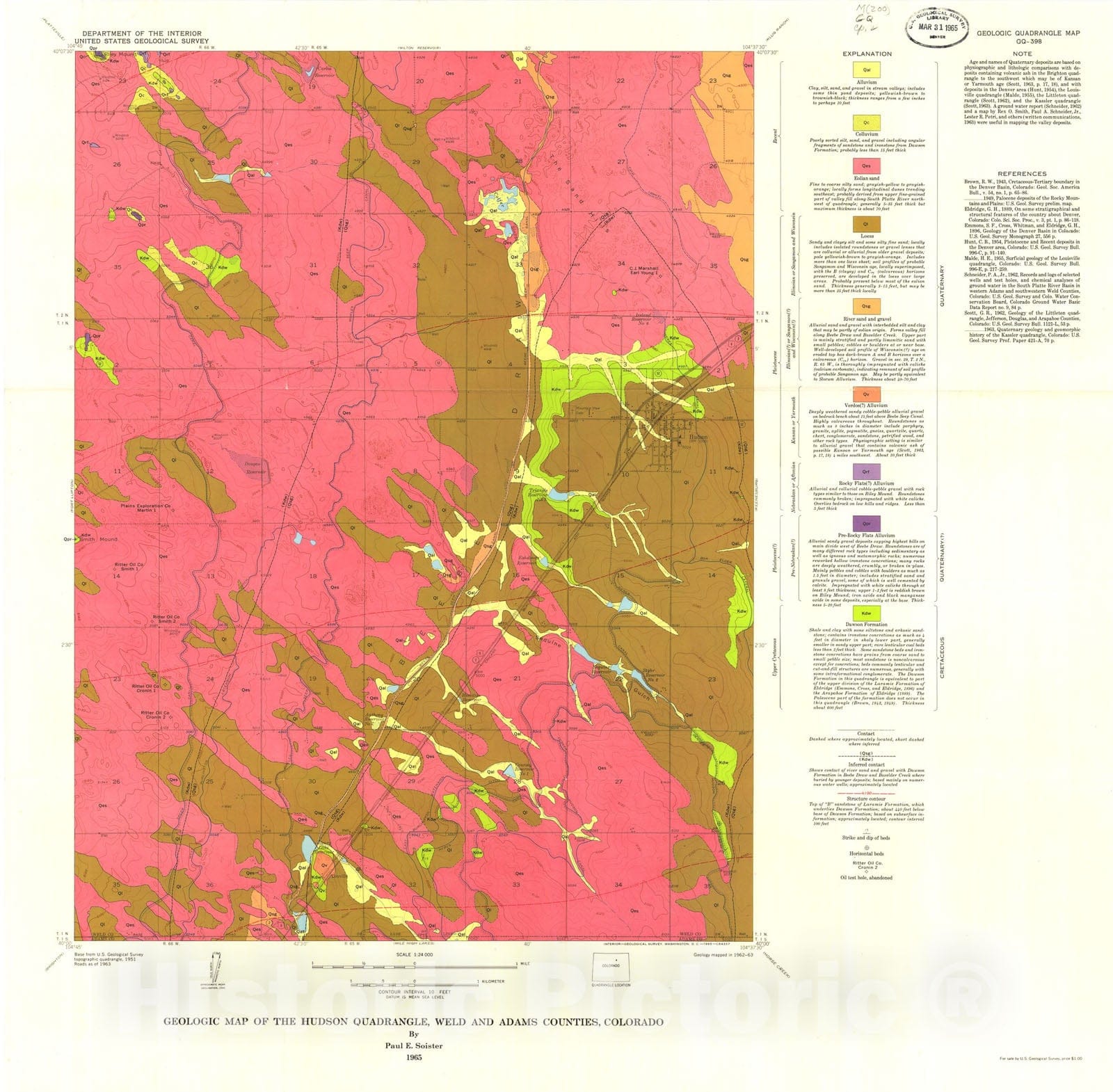Map : Geologic map of the Hudson quadrangle, Weld and Adams Counties ...