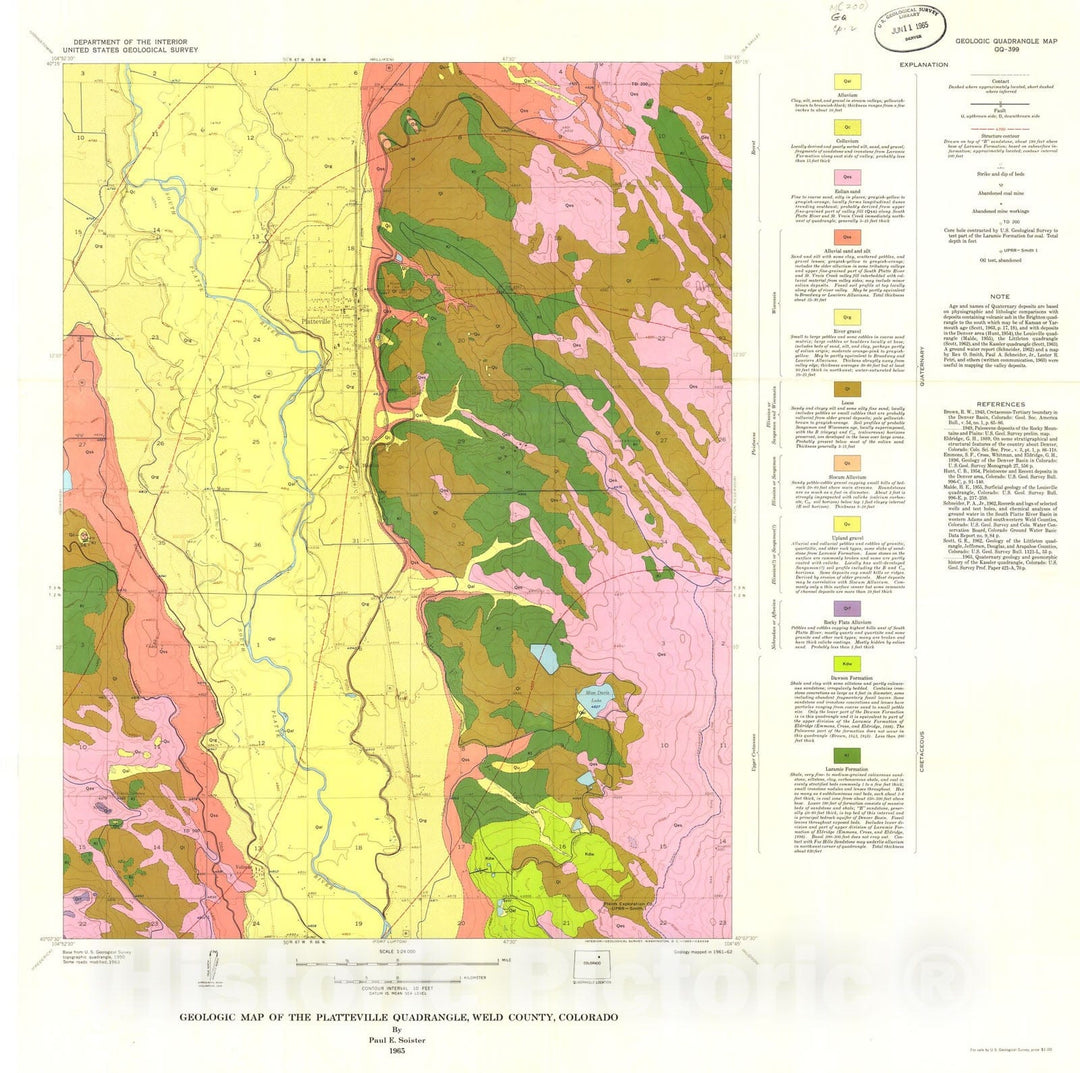 Map : Geologic map of the Platteville quadrangle, Weld County, Colorad ...