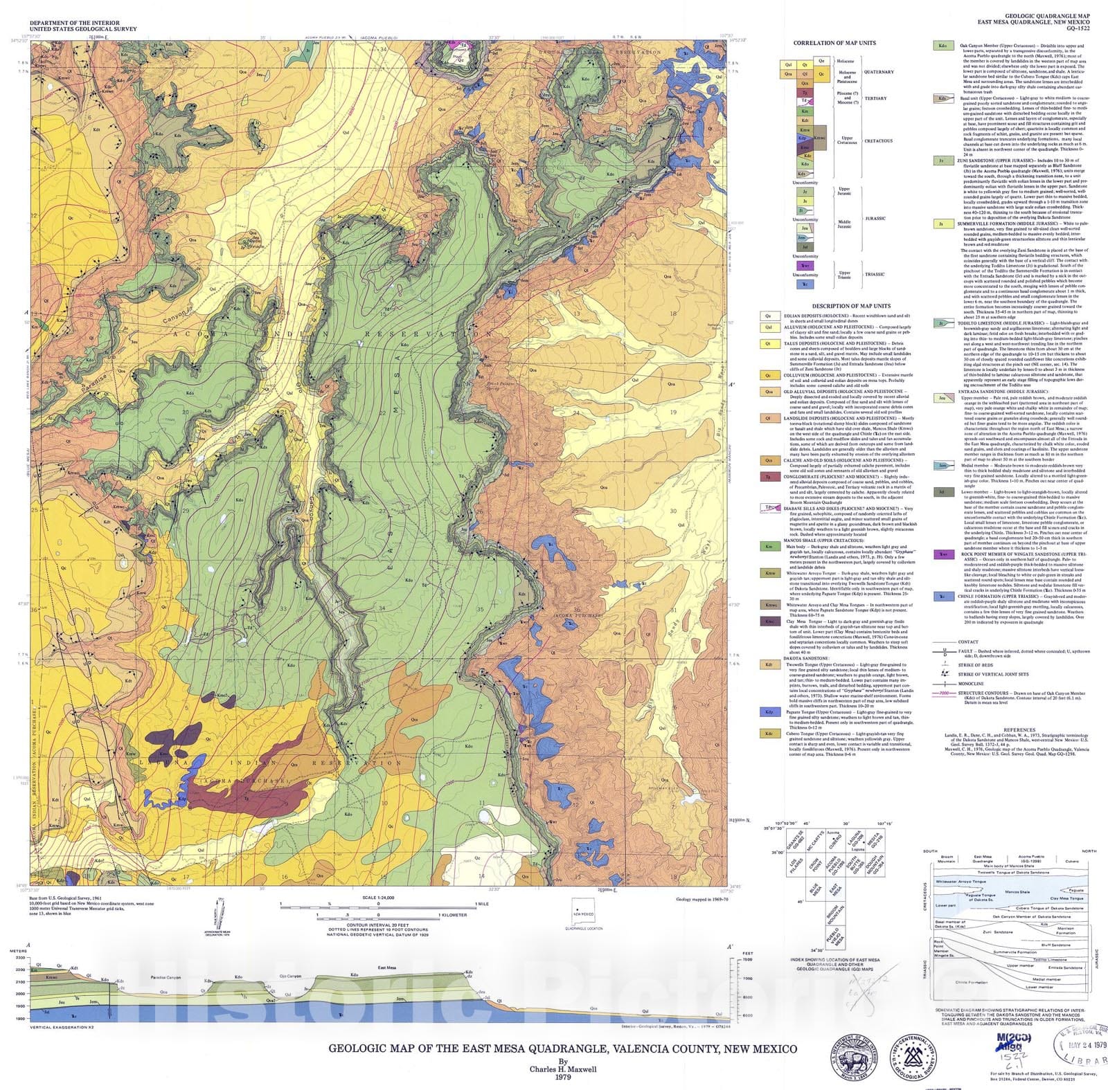 Map : Geologic map of the East Mesa quadrangle, Valencia County, New M ...
