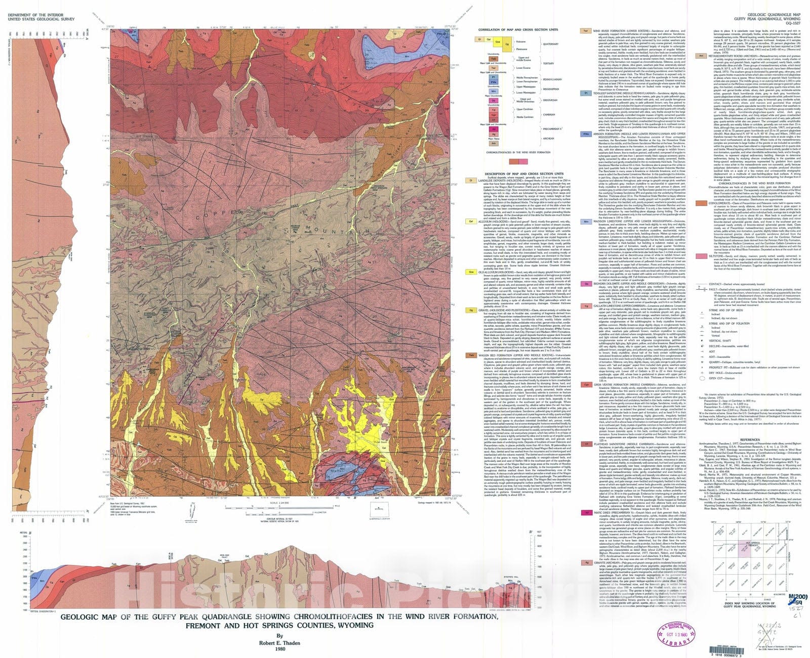 Map : Geologic map of the Guffy Peak quadrangle showing chromolithofac ...