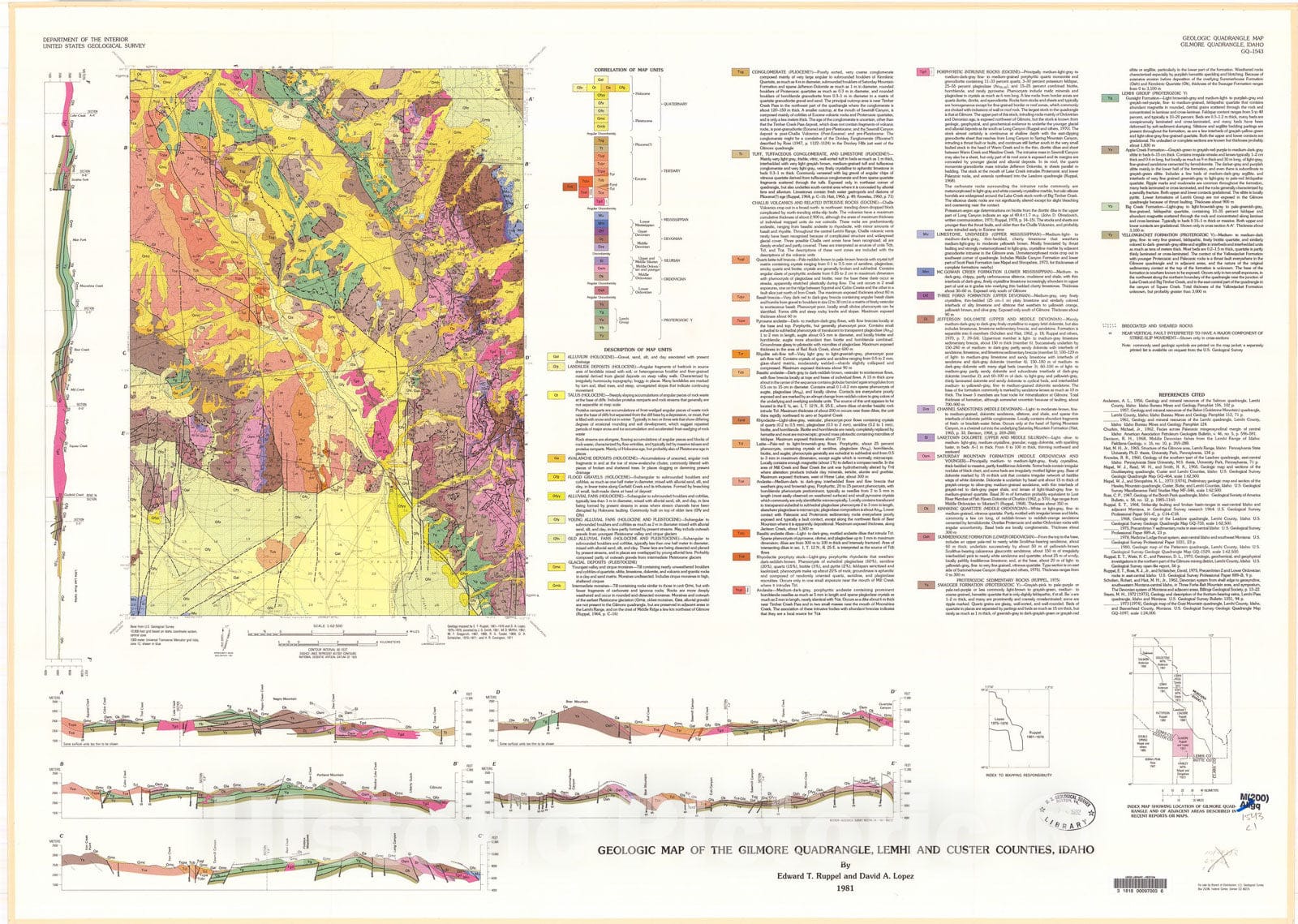 Map : Geologic map of the Gilmore quadrangle, Lemhi and Custer Countie ...