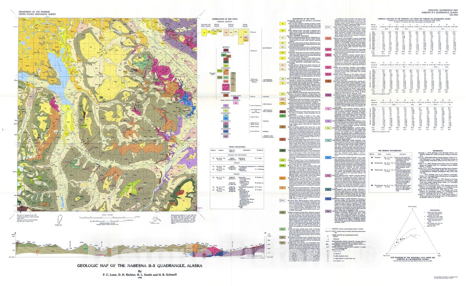 Map : Geologic map of the Nabesna B-5 quadrangle, Alaska, 1982 Cartogr ...