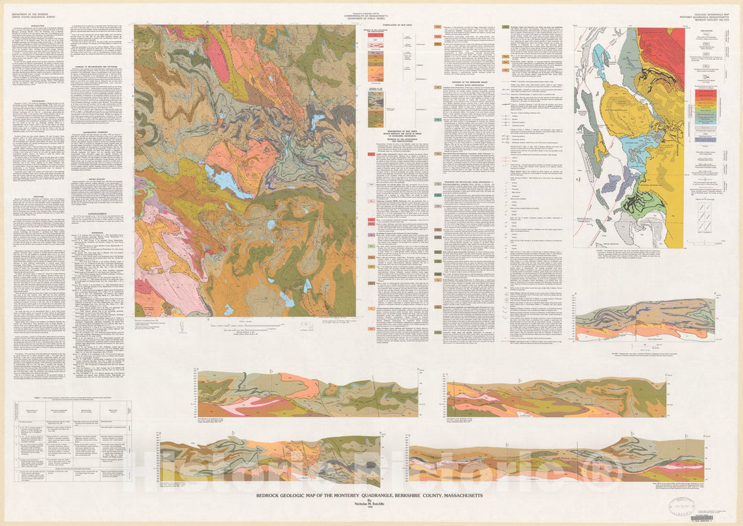 Map : Bedrock geologic map of the Monterey quadrangle, Berkshire Count ...