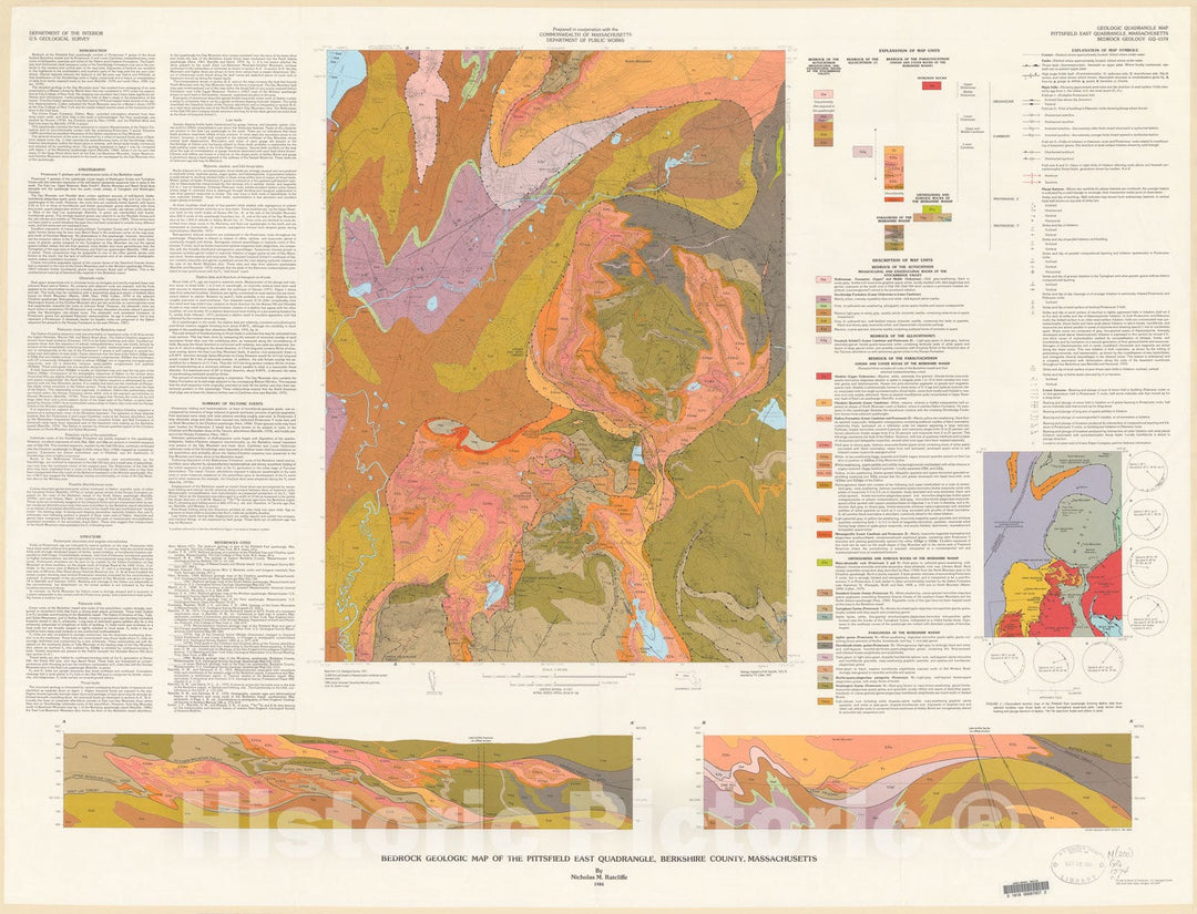 Map : Bedrock geologic map of the Pittsfield East quadrangle, Berkshir ...
