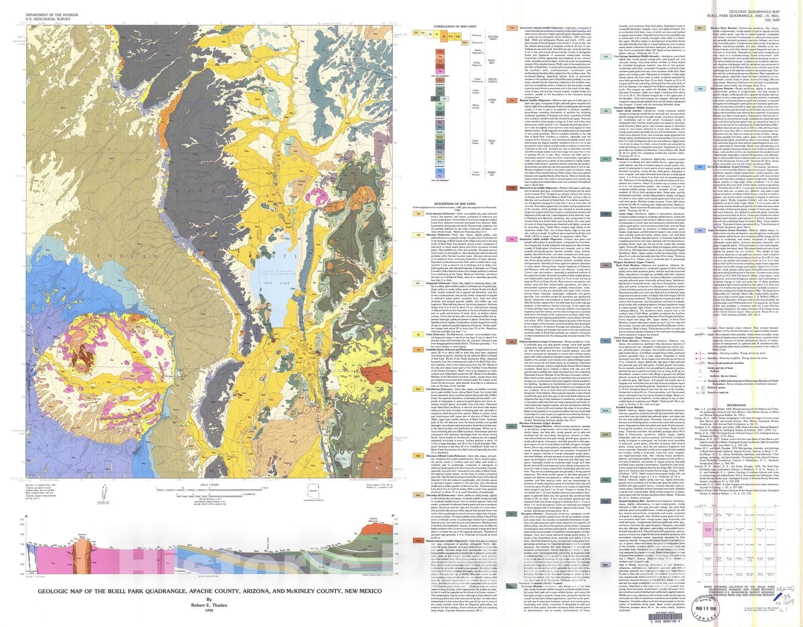 Map : Geologic map of the Buell Park quadrangle, Apache County, Arizon ...