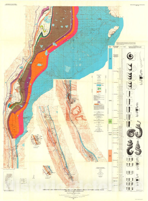 Pierre Shale Colorado Biostratigraphic Map 1965 | Historic Pictoric