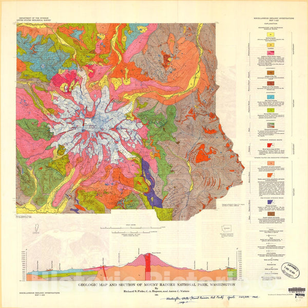 Map : Geologic map and section of Mount Rainier National Park, Washing ...