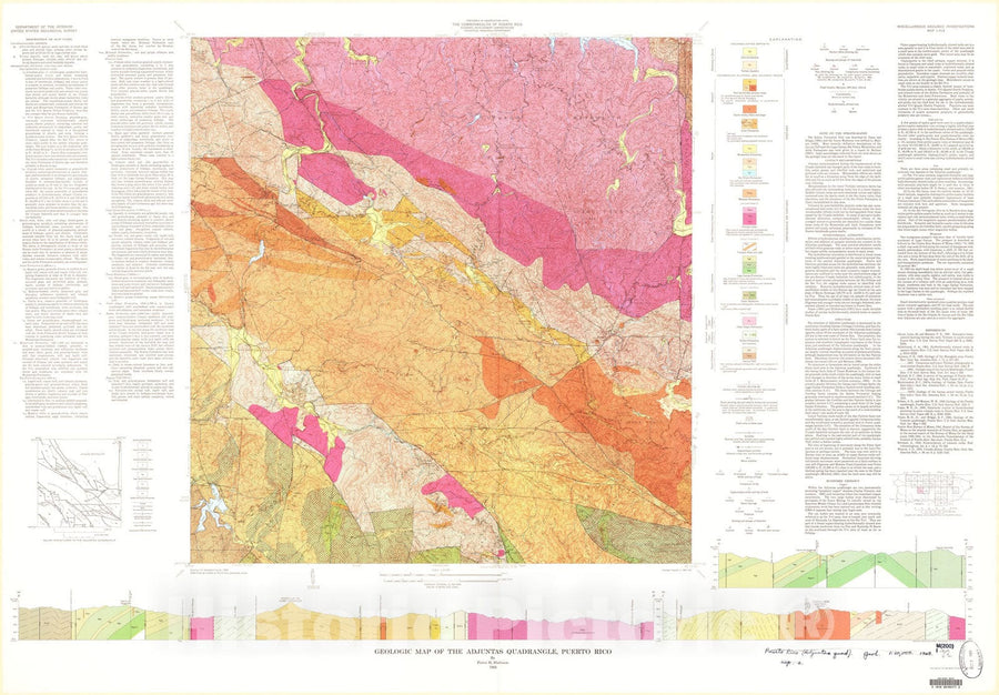 Map : Geologic map of the Adjuntas quadrangle, Puerto Rico, 1968 Carto ...