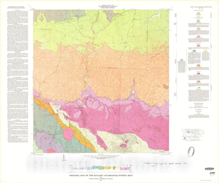 Map : Geologic map of the Bayaney quadrangle, Puerto Rico, 1968 Cartog ...