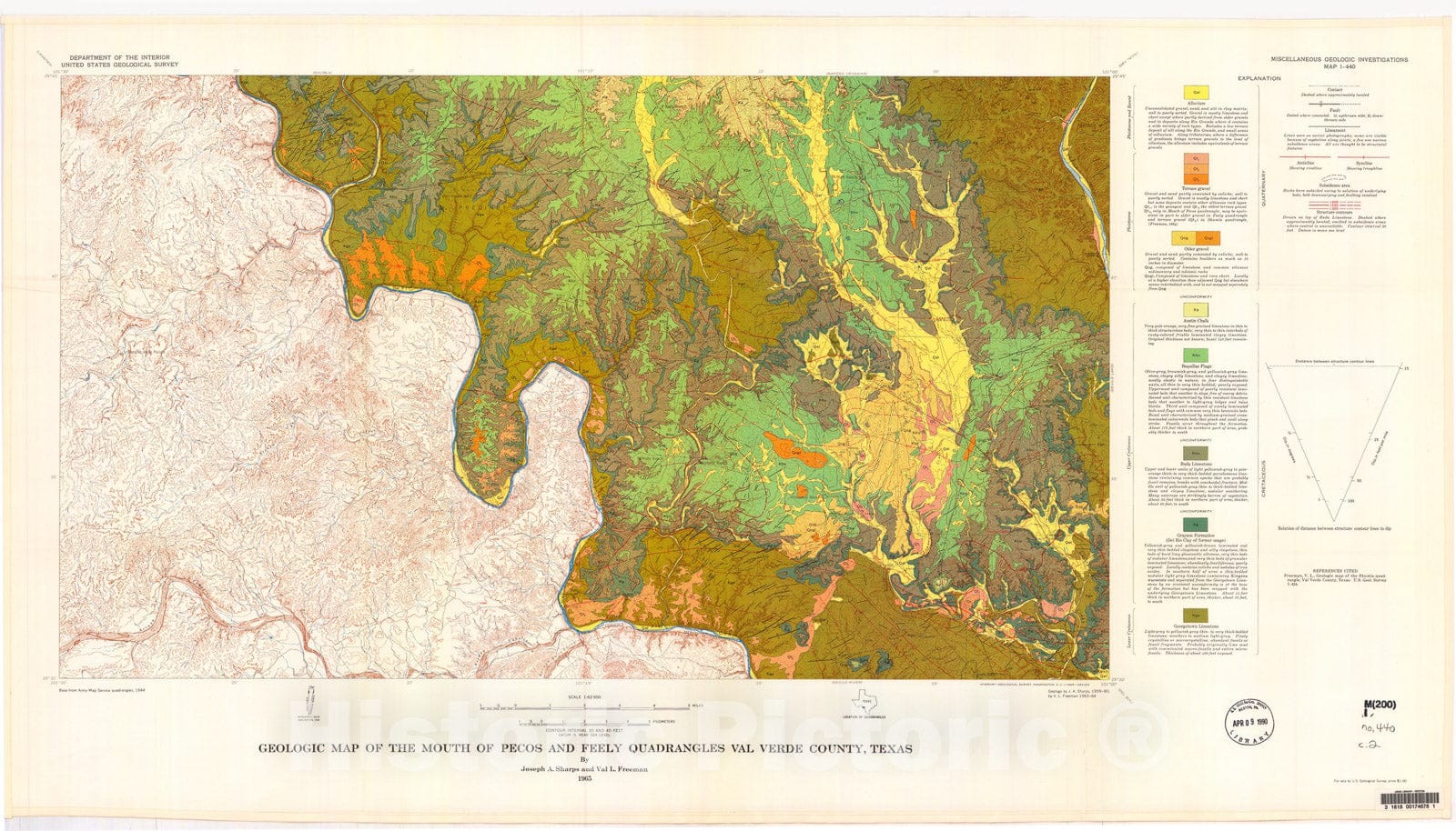 Map : Geologic map of the Mouth of the Pecos and Feely quadrangles, Va ...
