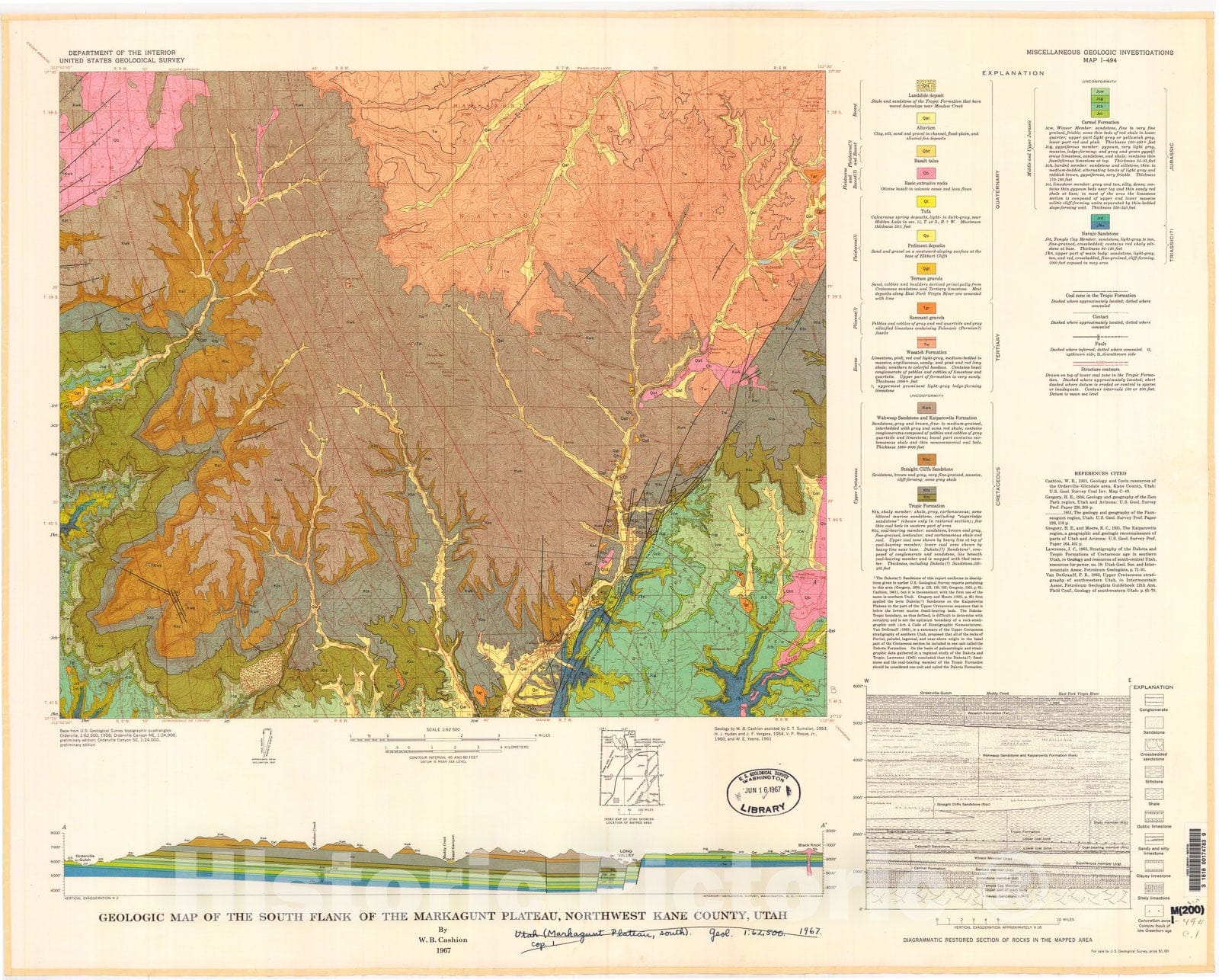 Map : Geologic map of the south flank of the Markagunt Plateau, northw ...