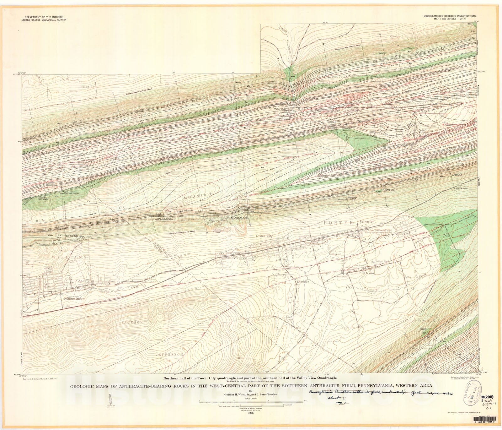 Map : Geologic maps of anthracite-bearing rocks in the west-central pa ...