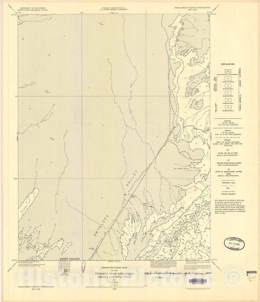 Map : Photogeologic map of the Tidwell-15 quadrangle, Emery County, Ut ...