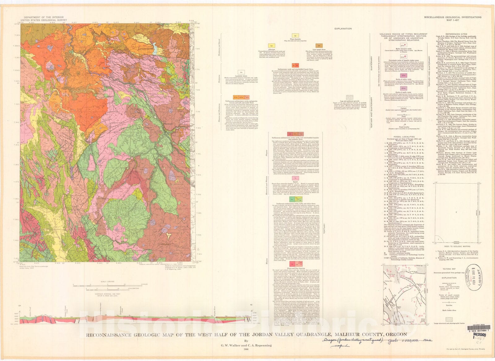 Map : Reconnaissance geologic map of the west half of the Jordan Valle ...