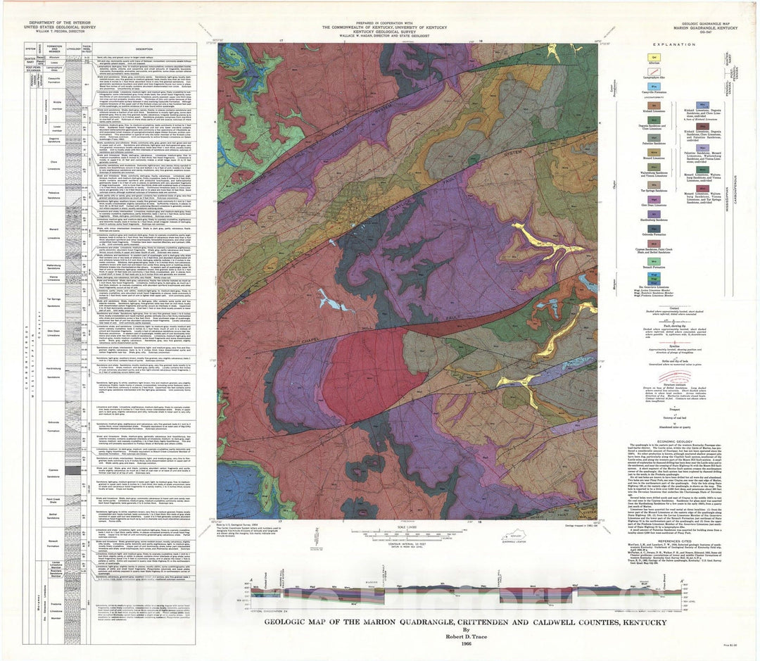 Map : Geologic map of the Marion quadrangle, Crittenden and Caldwell C ...