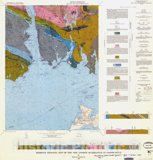 Map : Bedrock geologic map of the New London quadrangle in Connecticut ...