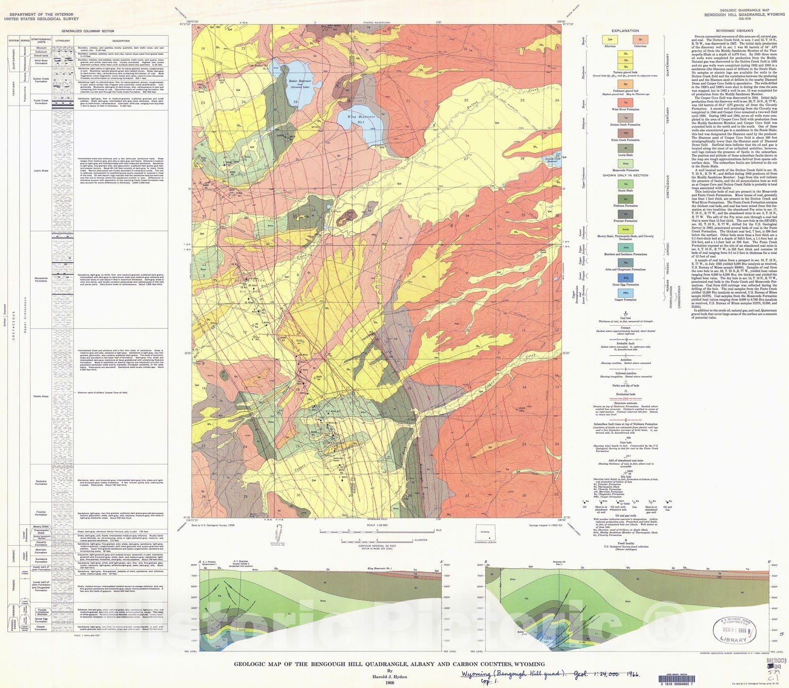 Map : Geologic map of the Bengough Hill quadrangle, Albany and Carbon ...