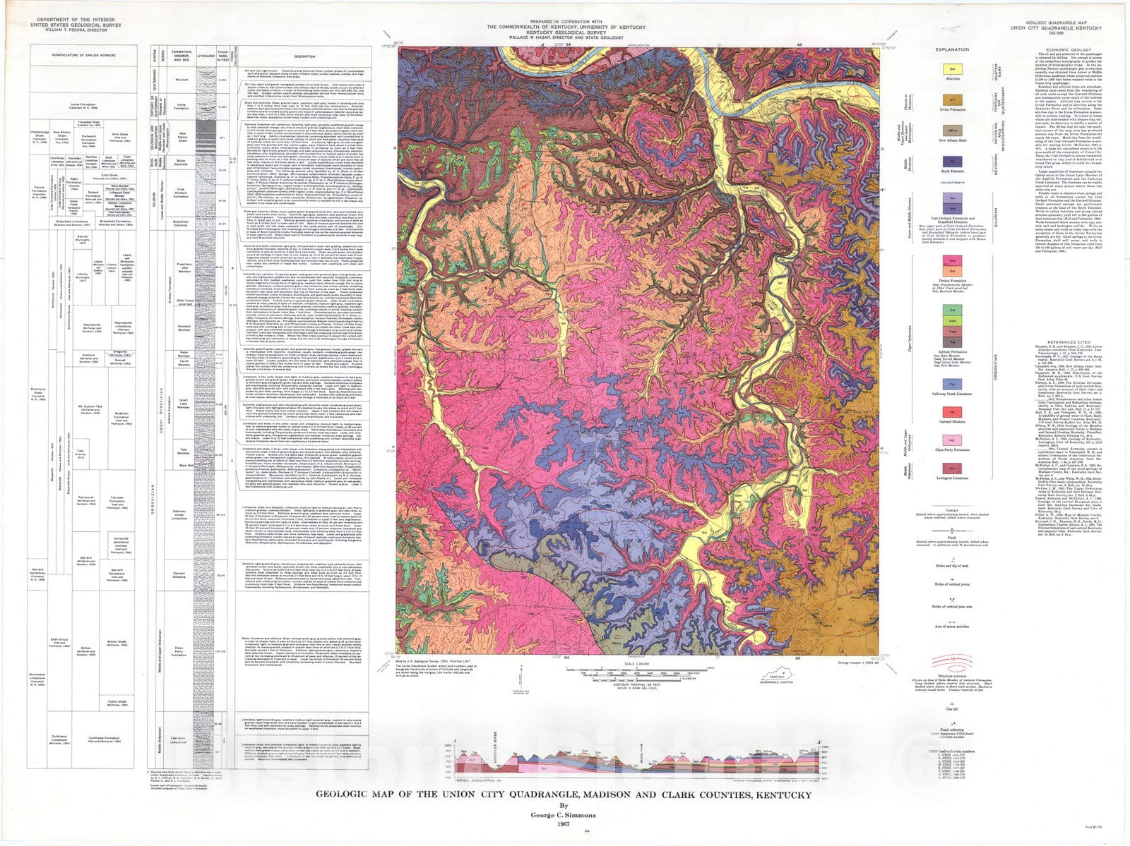 Map : Geologic map of the Union City quadrangle, Madison and Clark Cou ...