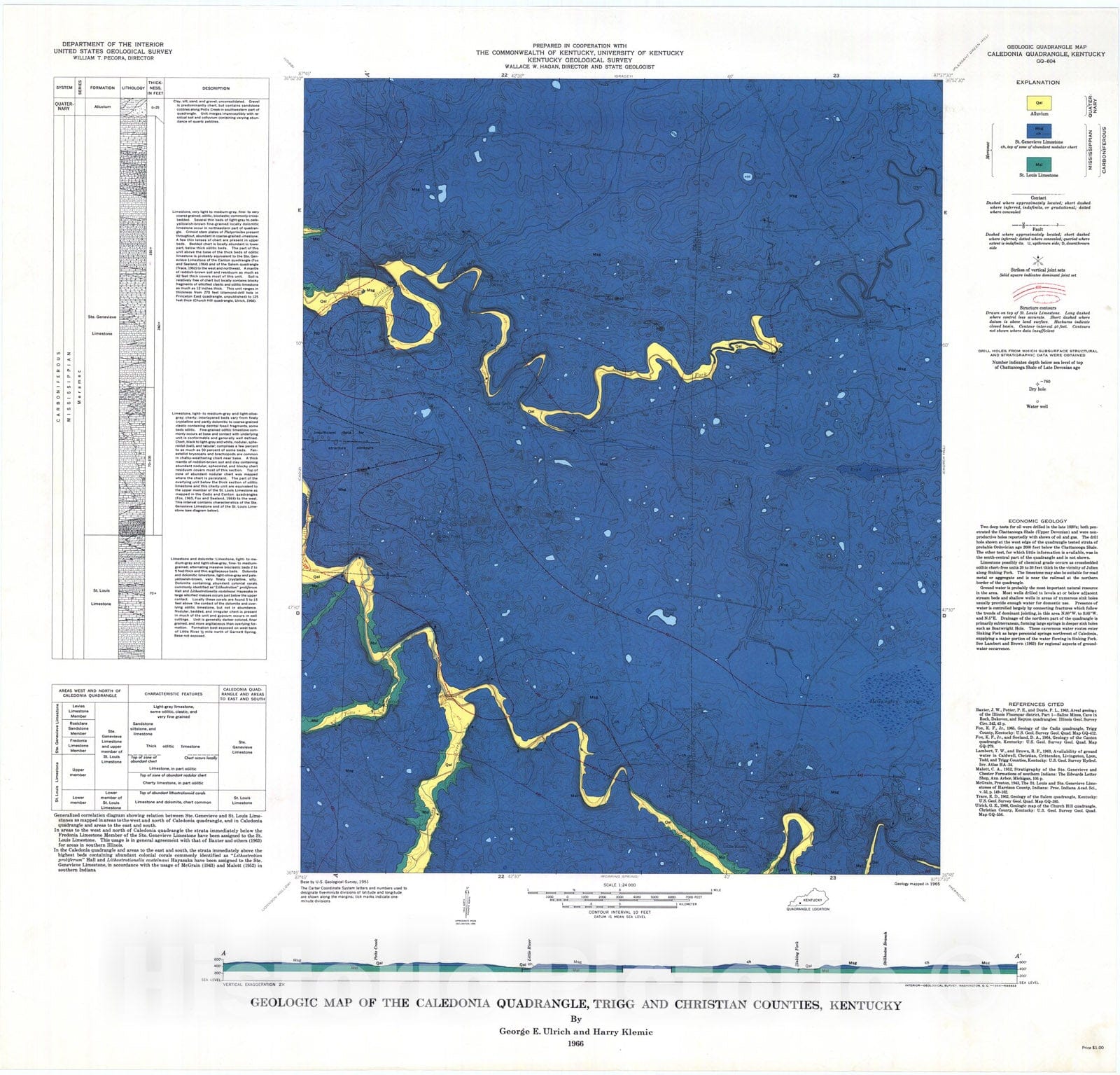 Map : Geologic map of the Caledonia quadrangle, Trigg and Christian Co ...