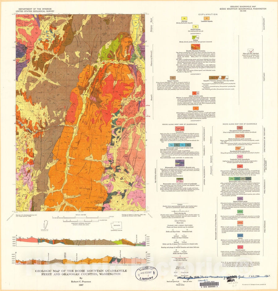 Map : Geologic map of the Bodie Mountain quadrangle, Ferry and Okanoga ...