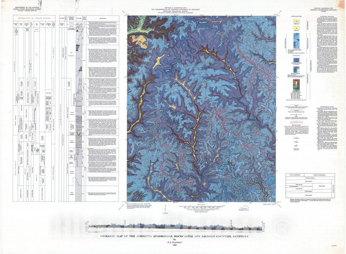 Map : Geologic map of the Johnetta quadrangle, Rockcastle and Jackson ...