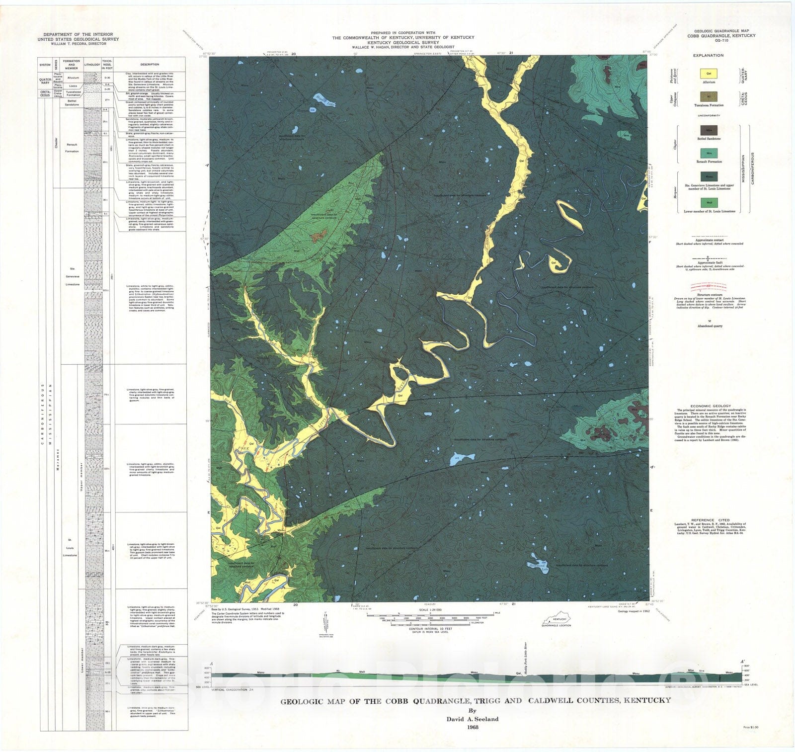 Map : Geologic map of the Cobb quadrangle, Trigg and Caldwell Counties ...