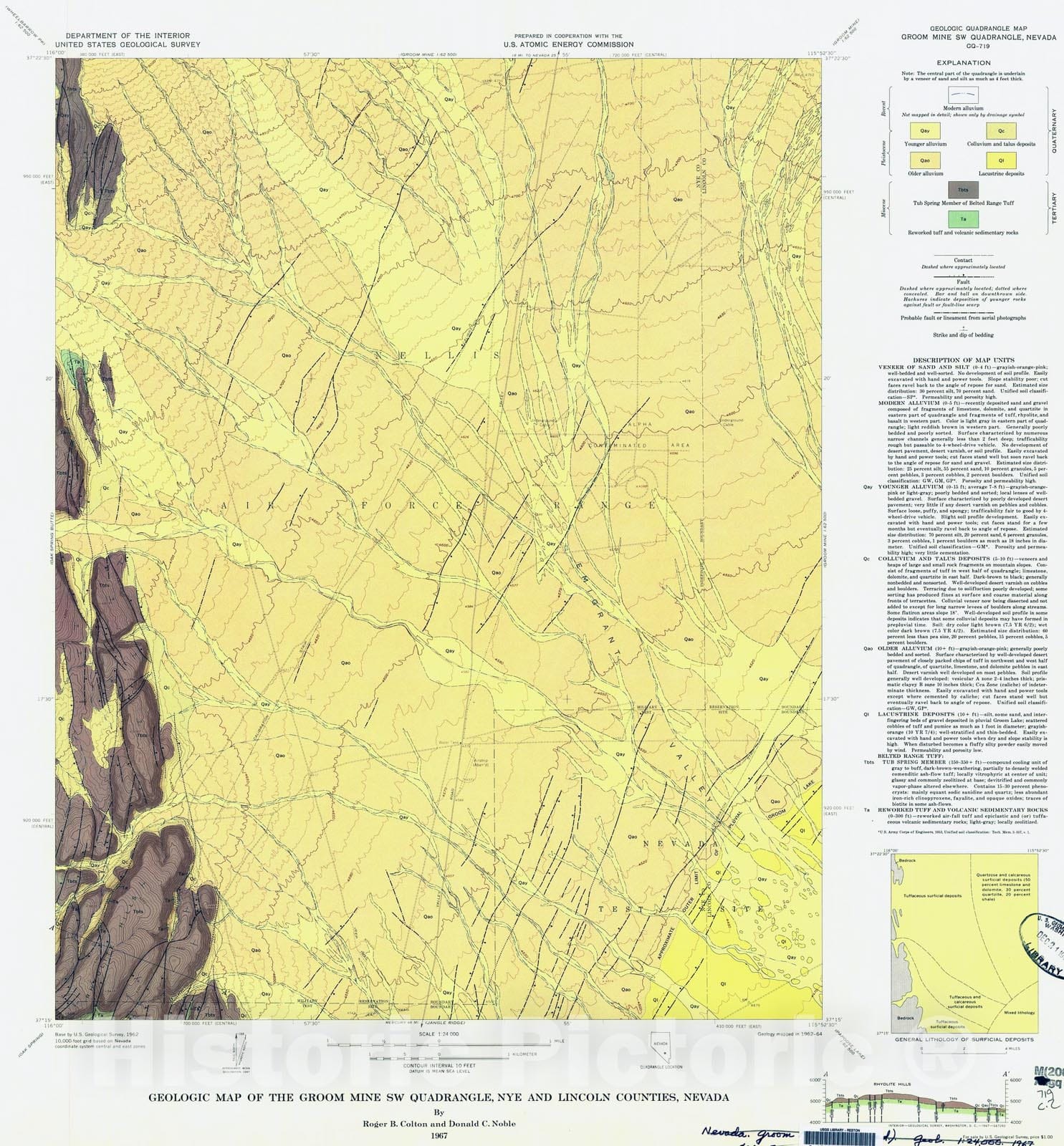 Map : Geologic map of the Groom Mine SW quadrangle, Nye and Lincoln Co ...