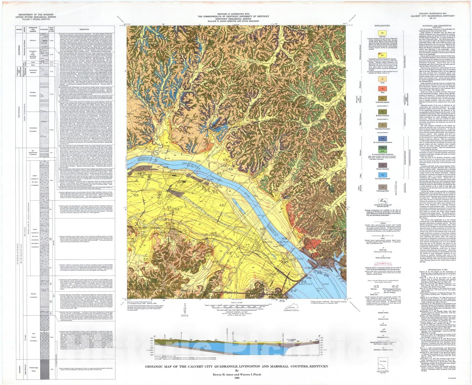 Map : Geologic map of the Calvert City quadrangle, Livingston and Mars ...