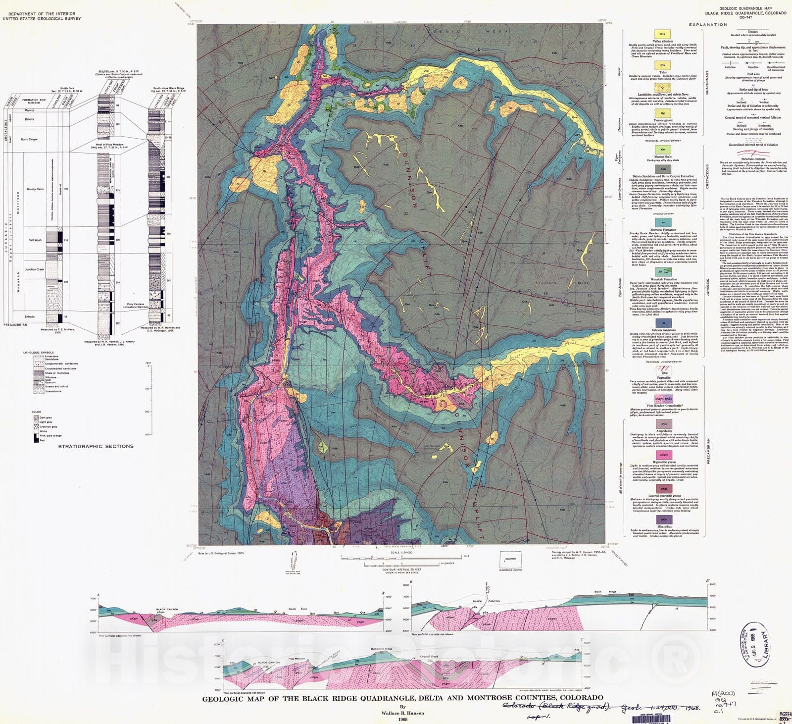 Map : Geologic map of the Black Ridge quadrangle, Delta and Montrose C ...