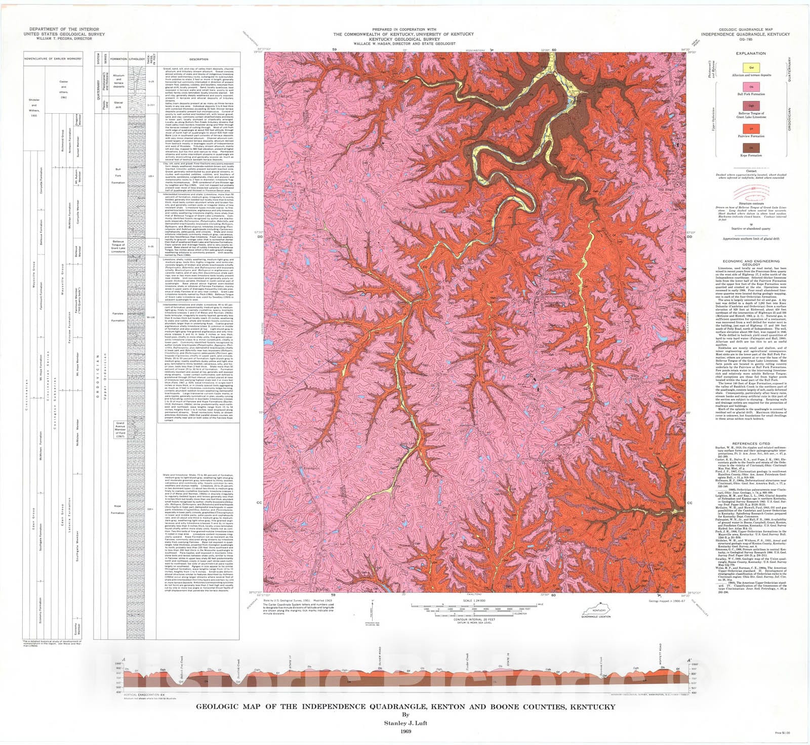 Map : Geologic map of the Independence quadrangle, Kenton and Boone Co ...
