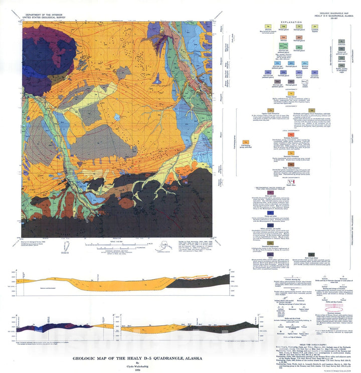Map : Geologic map of the Healy D-5 quadrangle, Alaska, 1970 Cartograp ...
