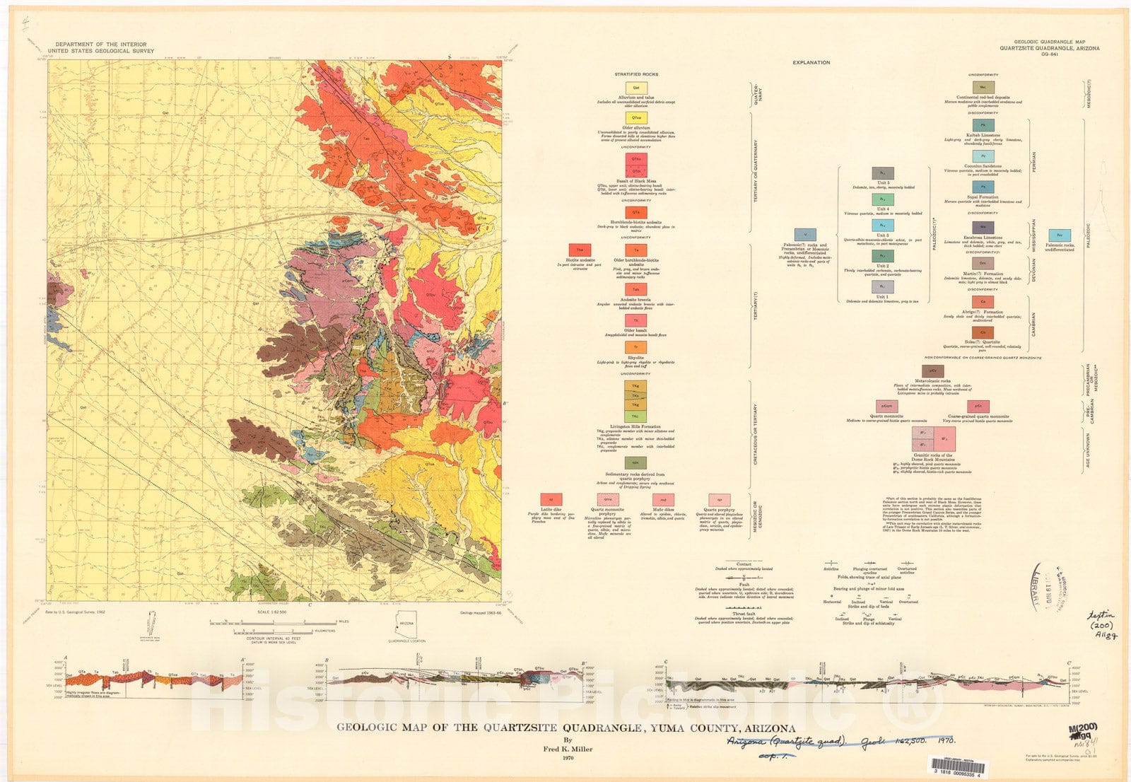 Map : Geologic map of the Quartzsite quadrangle, Yuma County, Arizona ...