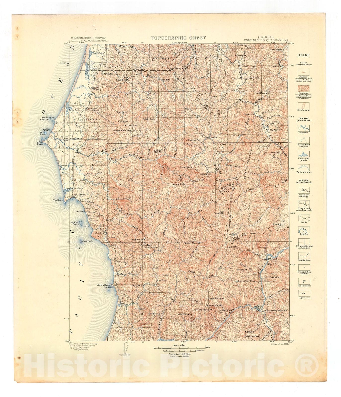 Map : Port Orford folio, Oregon, 1903 Cartography Wall Art : – Historic ...