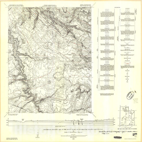 Map : Preliminary geologic map of the Mount Peale two SW quadrangle, S ...