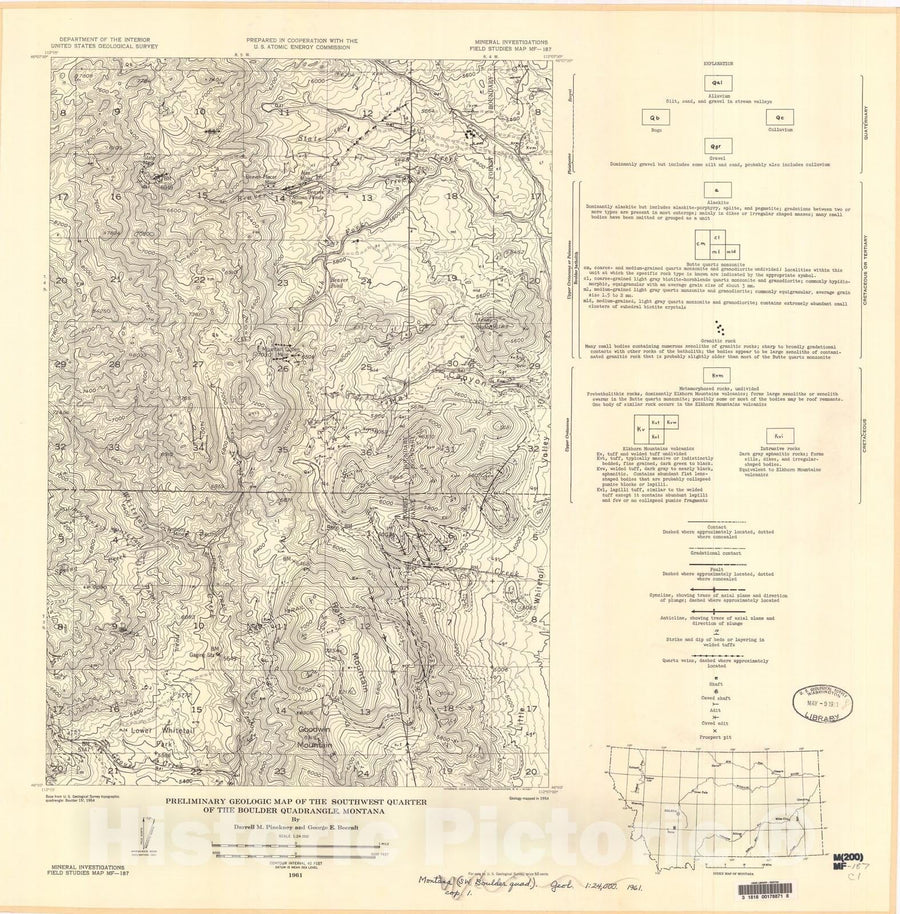 Map : Preliminary geologic map of the southwest quarter of the Boulder ...