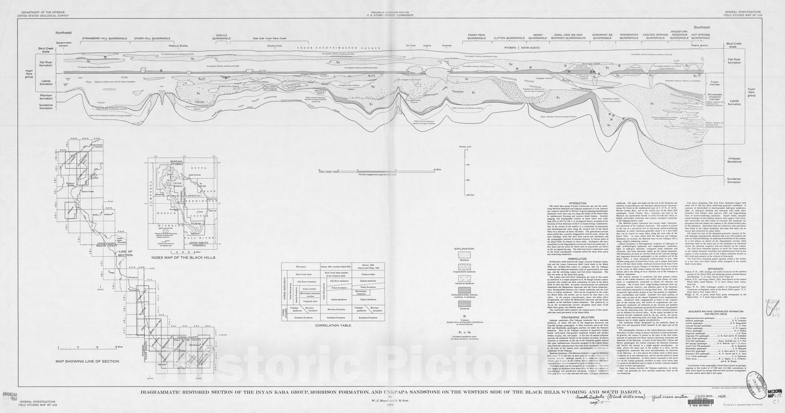Map : Diagrammatic restored section of the Inyan Kara Group, Morrison ...