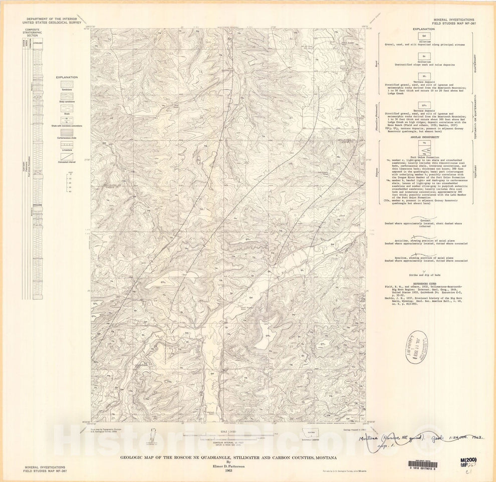 Map : Geologic map of the Roscoe NE quadrangle, Stillwater and Carbon ...