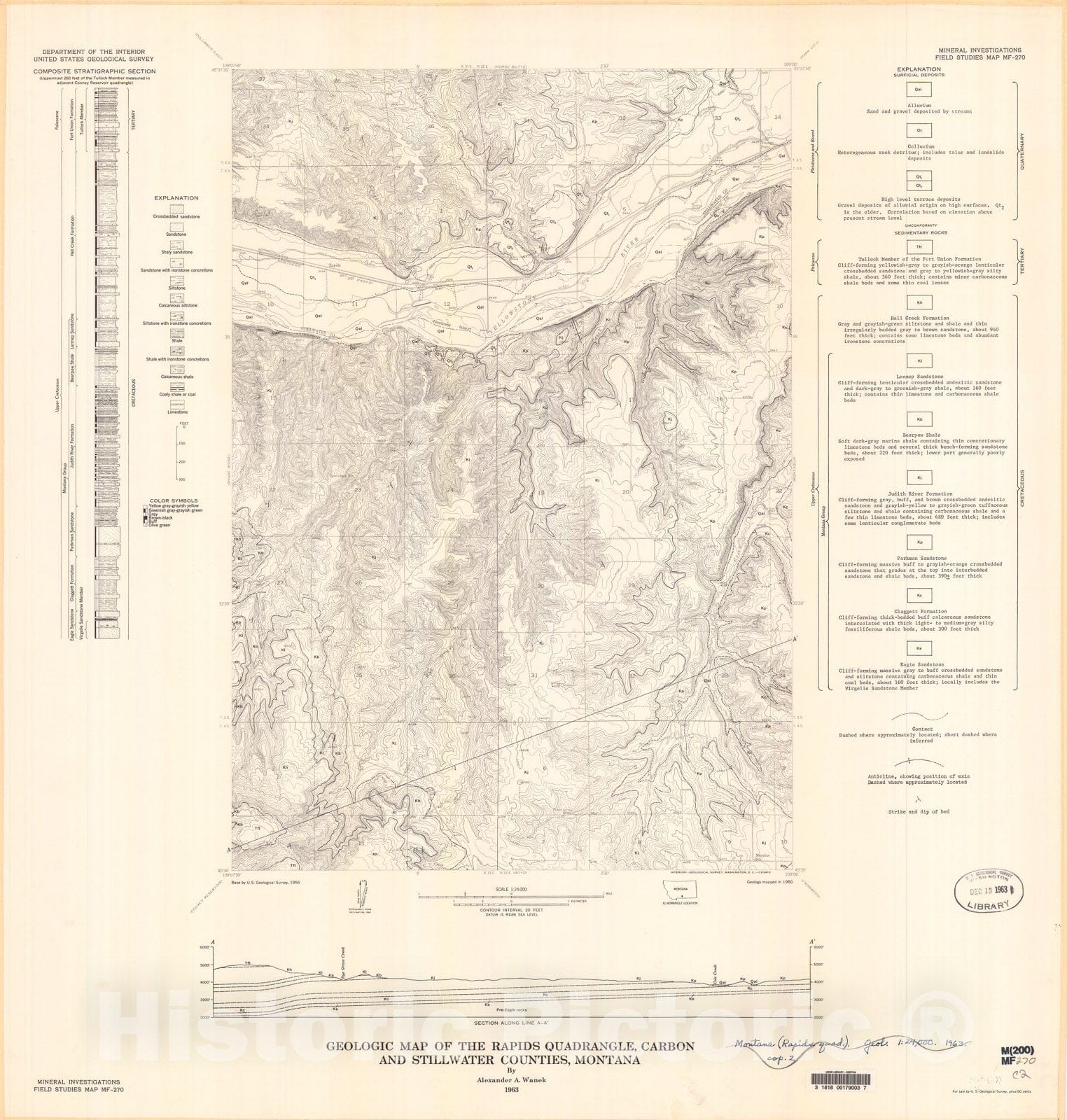 Map : Geologic map of the Rapids quadrangle, Carbon and Stillwater Cou ...